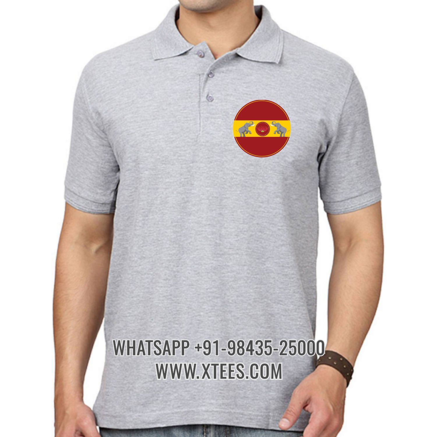 Tamilaga Vettri Kazhagam Tvk Logo 2 Left Chest Logo Printed Collar Polo T-shirt | Xtees